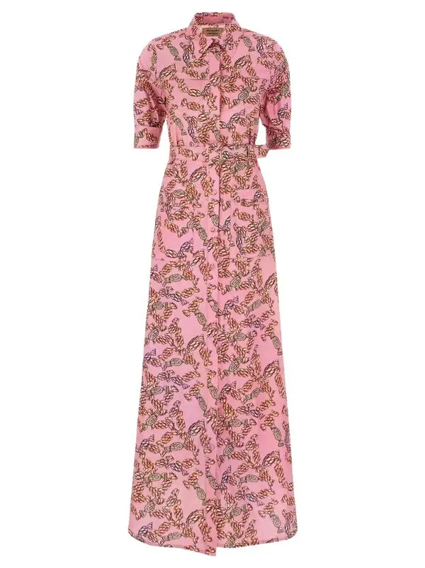 ALESSANDRO ENRIQUEZ Candy-print Belted Shirt Dress - Pink