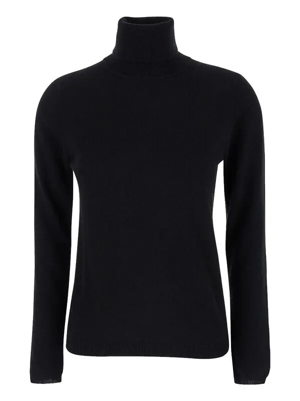 PLAIN High Neck Cashmere Sweater - Black