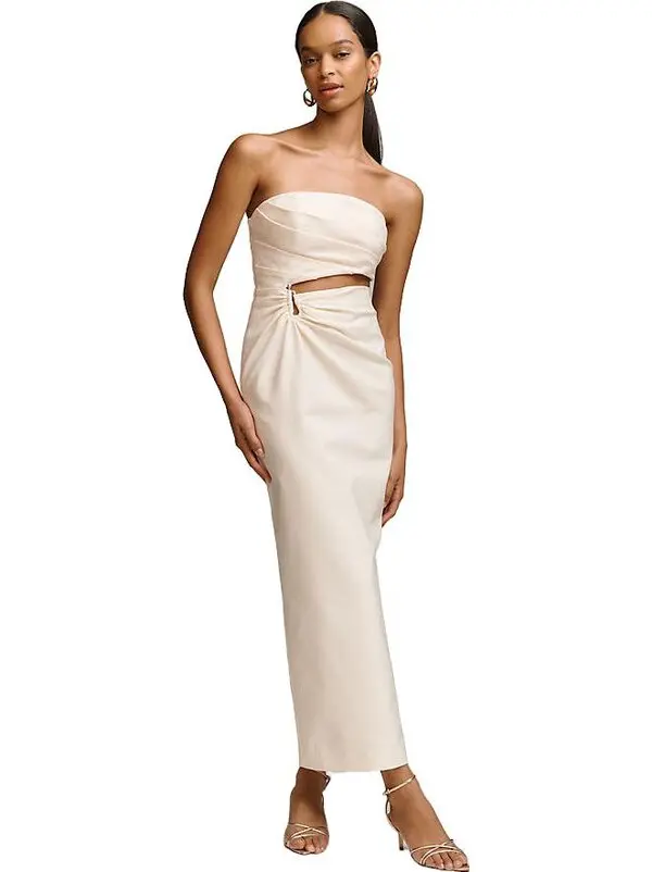 Shona Joy Lani Strapless Cutout Maxi Dress - Rice