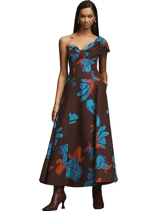DE LORETA Naranjo Off-shoulder Maxi Dress - Alux
