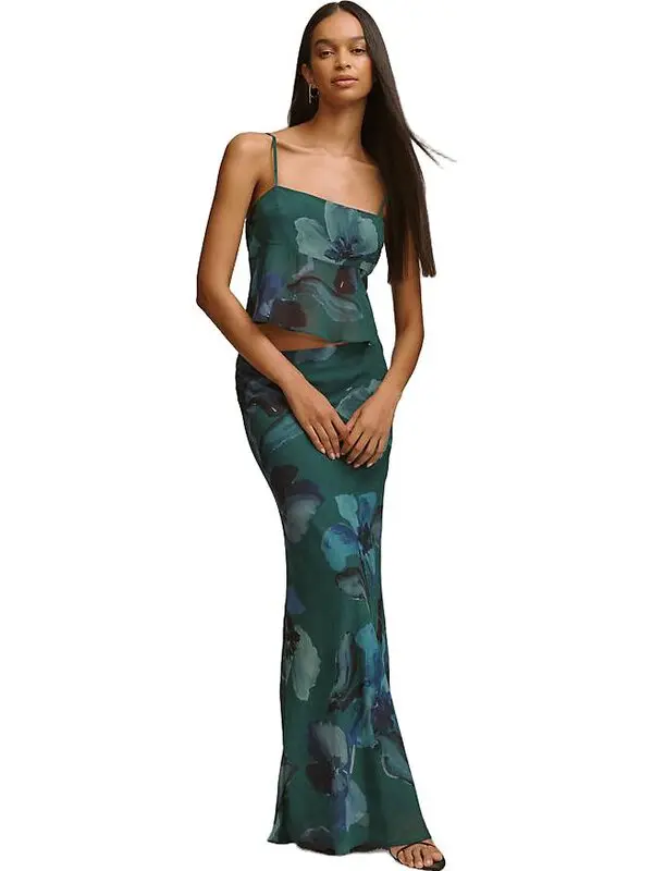 MARE MARE Sleeveless Chiffon Cami & Maxi Skirt Set - Green Print