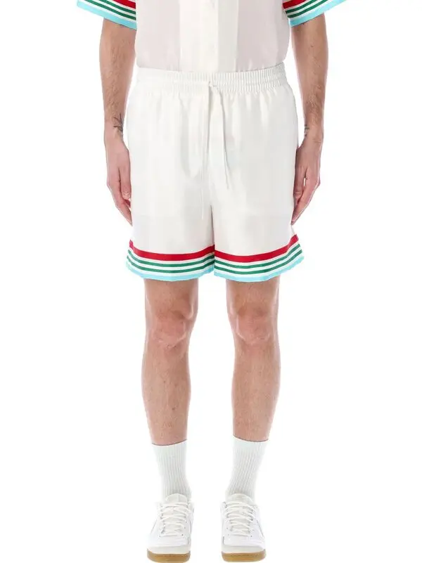 Casablanca Casa Way World Series Silk Shorts - White