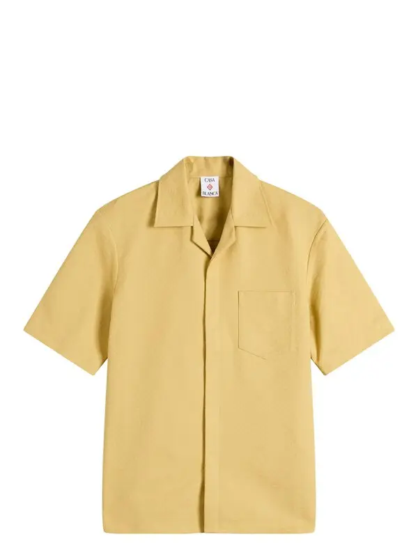 Casablanca Cotton Jacquard Short Sleeve Monogram Shirt - Yellow