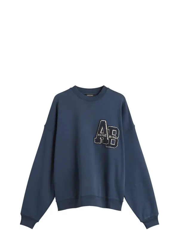ANINE BING Miles Oversized Letterman Sweatshirt - Dark Blue