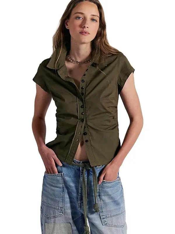 Free People We The Free Maude Tiny Top - Army