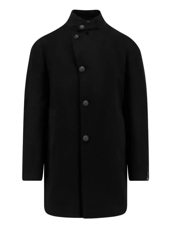 Tagliatore Virgin Wool And Cashmere Coat - Black