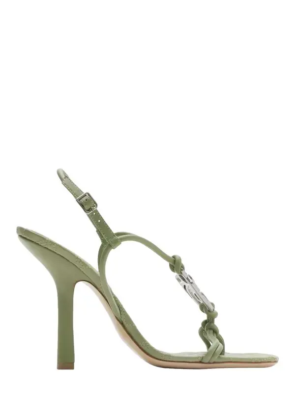 Burberry 105mm Ronda Leather Sandals - Green
