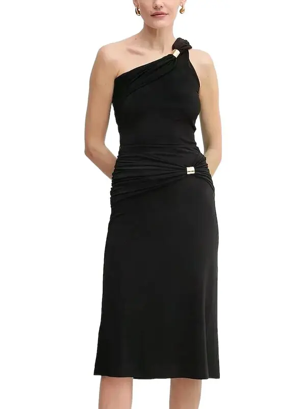 Herve Leger Sofia One-shoulder Ring Top - Black