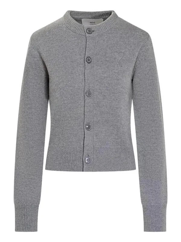AMI Paris Wool Cardigan - Grey