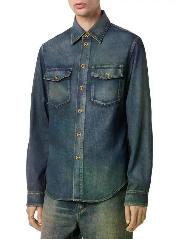 Versace Double-pocket Denim Shirt - Blue
