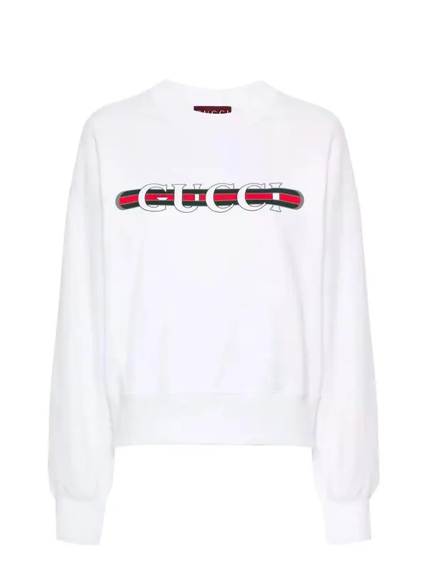 Gucci Web-print Cotton Sweatshirt - White