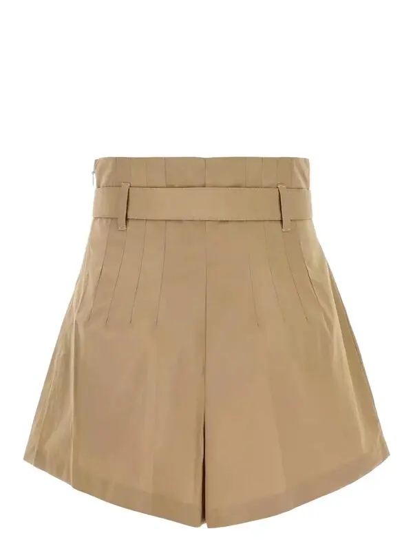 Prada Belted Pleated Shorts - Neutrals