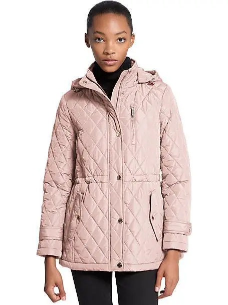 Michael Kors Quilted Hooded Jacket - Pink
