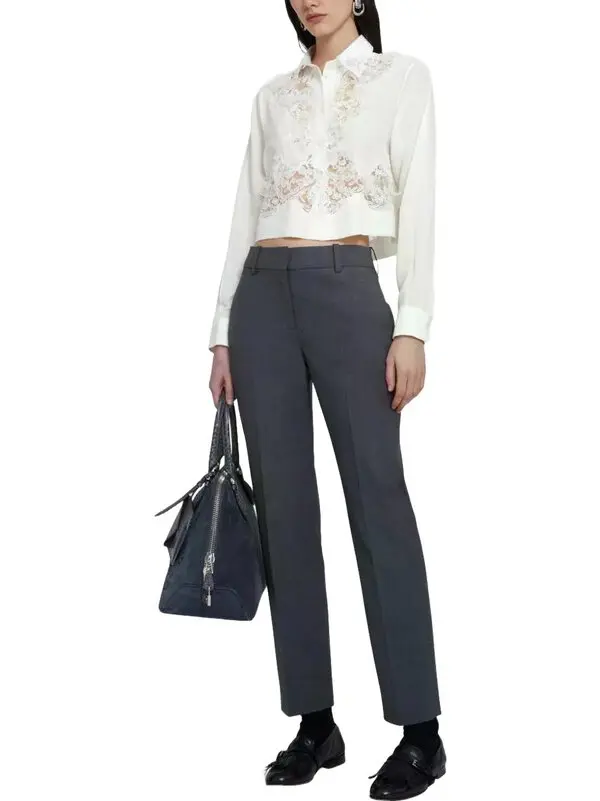 Ermanno Scervino Lace-embellished Silk Shirt - Neutrals