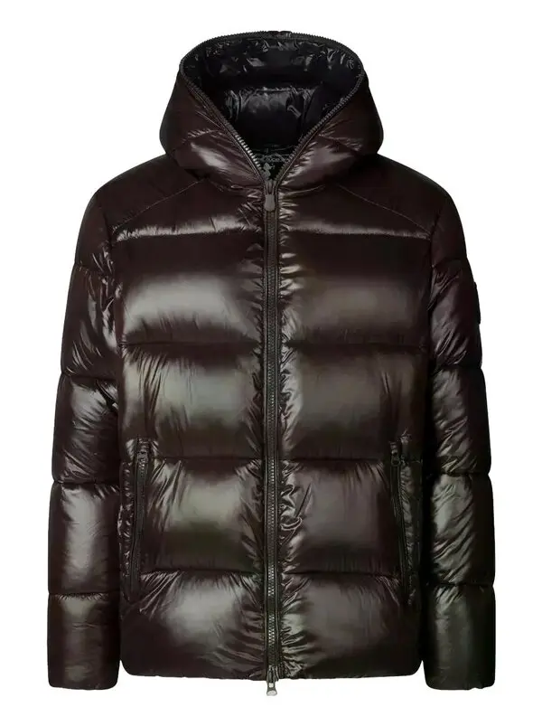 SAVE THE DUCK Hooded Quilted Jacket - Brown