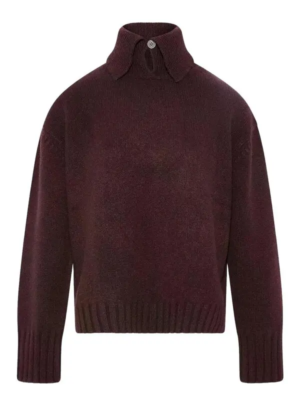 YVES SALOMON Cashmere Collared Sweater - Brown