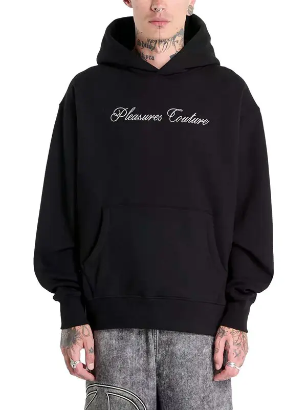 PLEASURES Logo-detail Hoodie - Black