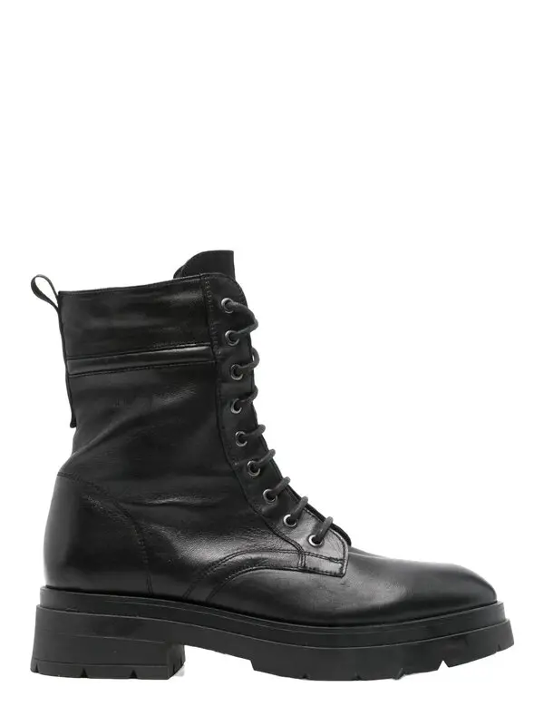 Marc O'polo Lace-up Leather Boots - Black