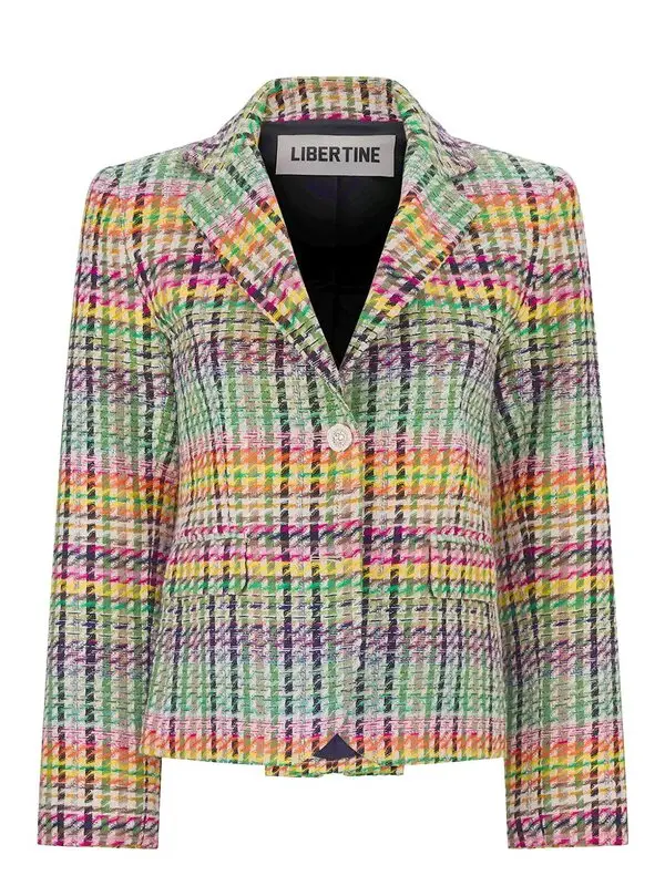 Libertine Checked Single-breasted Blazer - Green