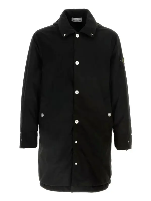 Stone Island Snap-button Padded Coat - Black