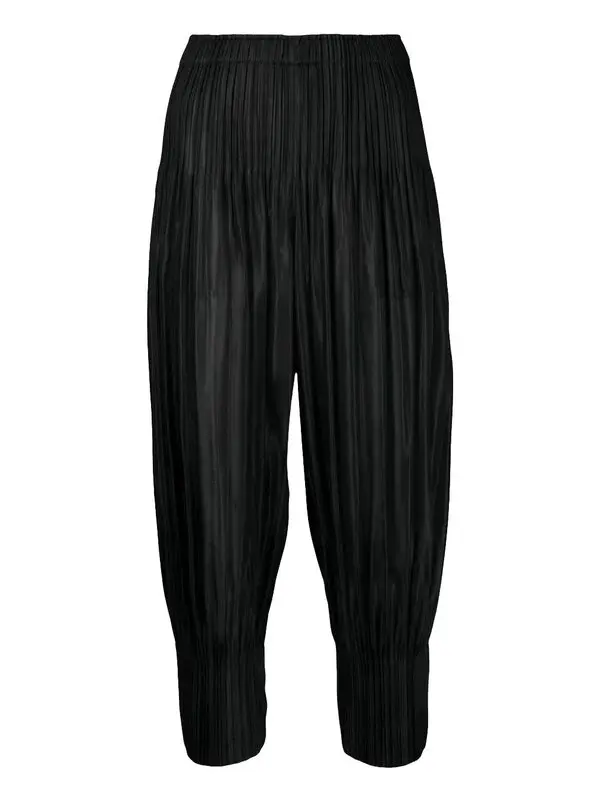 Issey Miyake Pleated-panel Trousers - Black