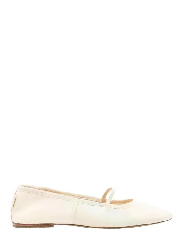A.p.c. Swan Leather Pointed-toe Flats - Neutrals