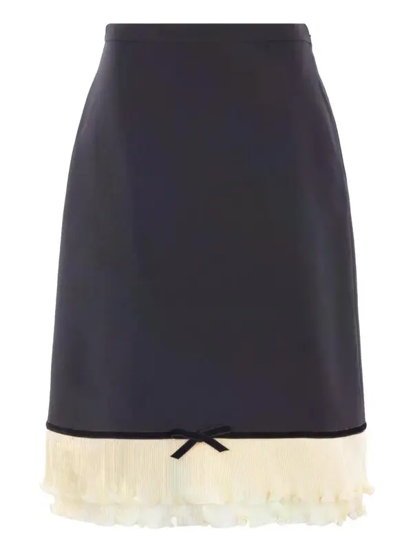 Valentino Garavani Pleated-trim Bow Skirt - Black