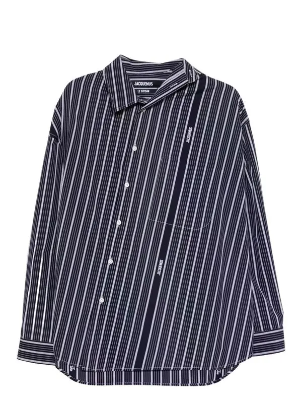 Jacquemus The Cuadro Long Sleeve Shirt - Blue