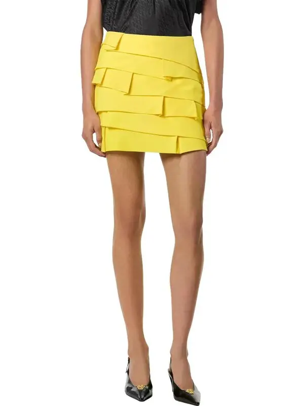 Versace Layered Ruffled Mini Skirt - Yellow