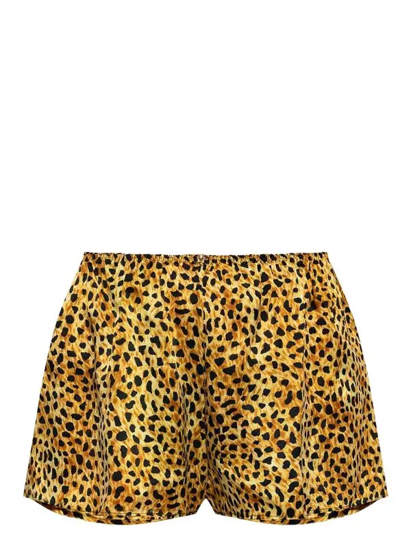 Versace Leopard-print Silk Shorts - Neutrals