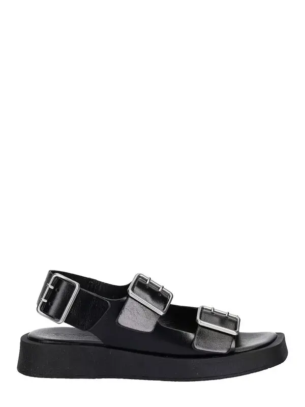 SUMMERY COPENHAGEN Buckle-detail Platform Sandals - Black