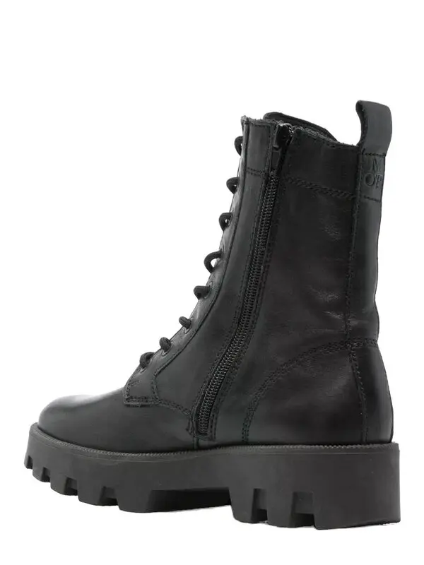 Marc O'polo Lace-up Boots With Chunky Sole - Black