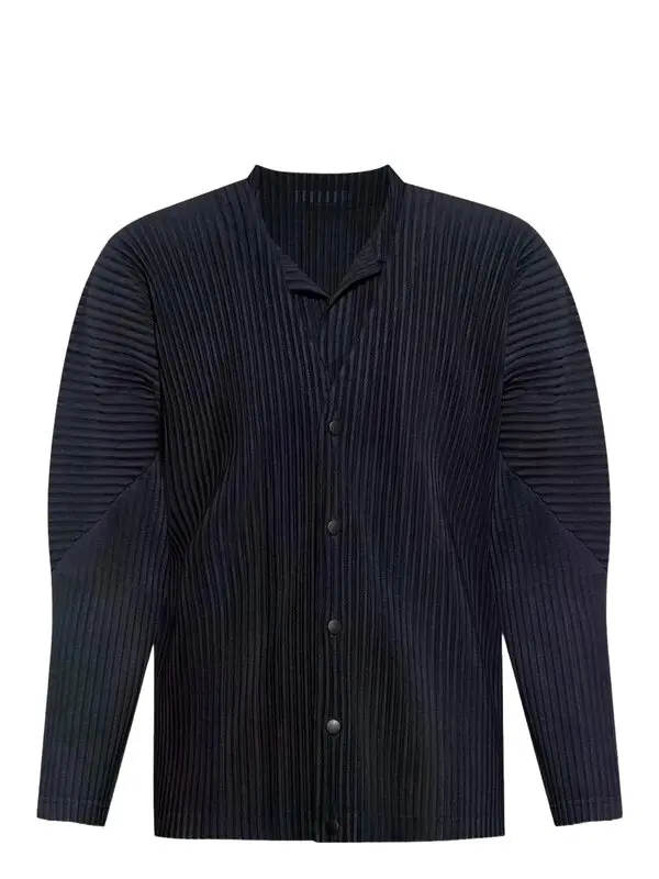 Issey Miyake Pleated Button-fastening Cardigan - Blue
