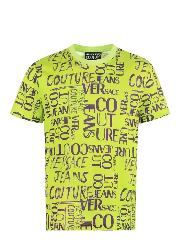 Versace Logo-print Cotton T-shirt - Green