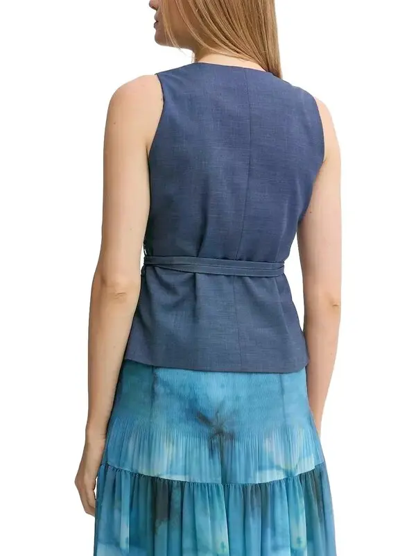 SANDRO FERRONE Wrap-effect Sleeveless Top - Blue
