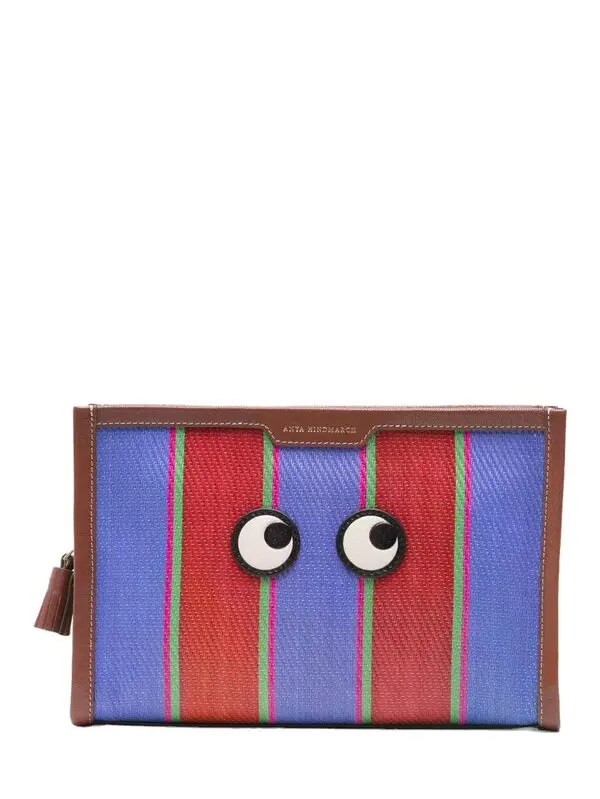 ANYA HINDMARCH Striped Eye Clutch - Red