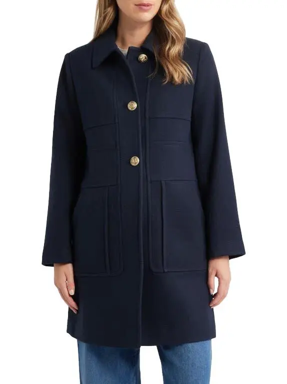Sam Edelman Inset Waist Coat - Navy