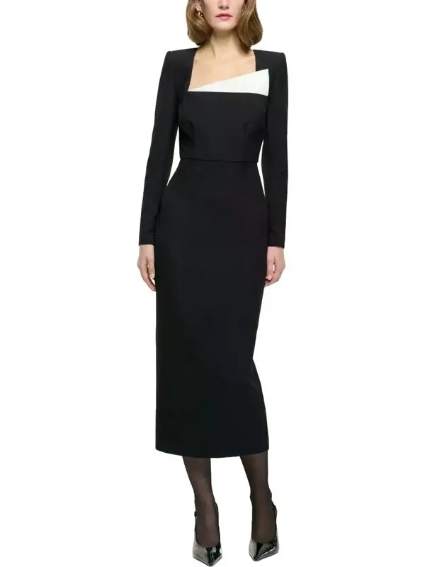 Roland Mouret Square-neck Midi Dress - Black