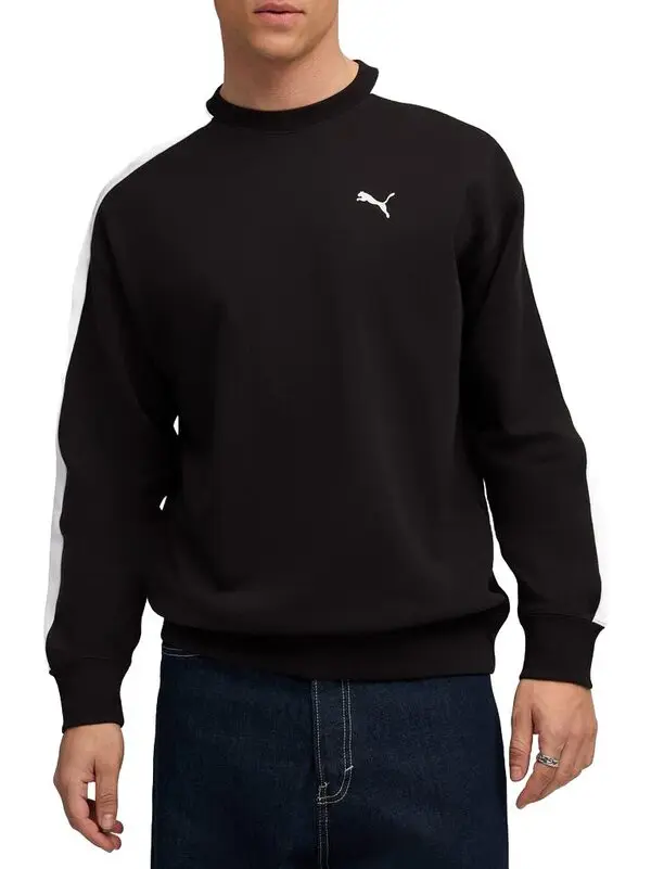 PUMA T7 Relaxed Crewneck Sweatshirt - Puma Black