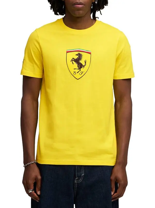 PUMA X Ferrari Sportswear Cotton Graphic T-shirt - Speed Yellow