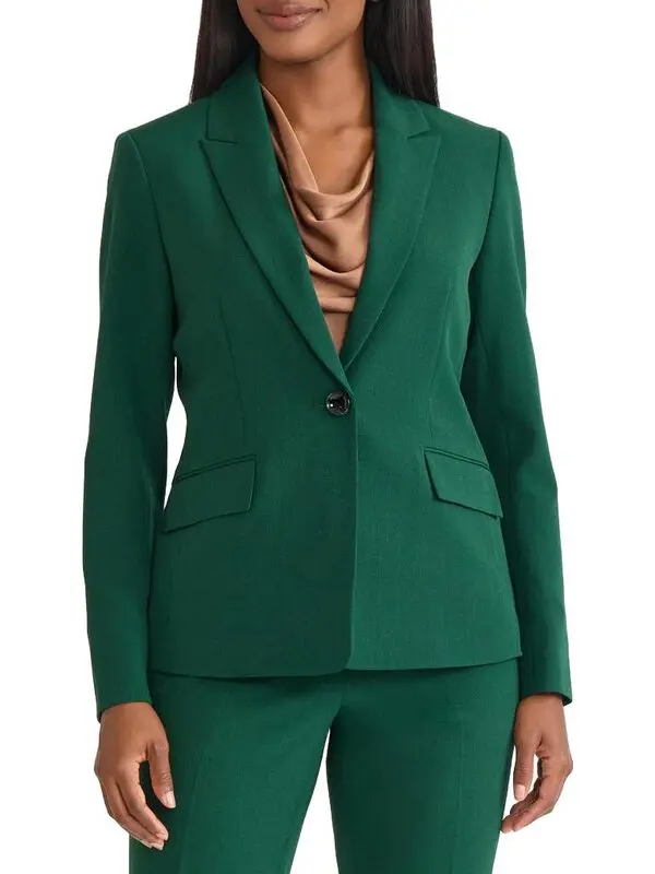 KASPER Peak Lapel Blazer - Evergreen