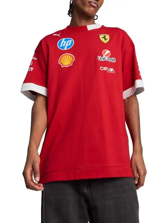 PUMA X 2025 Scuderia Ferrari Hp Driver T-shirt - Dark Cherry