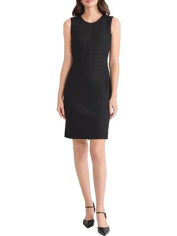 KASPER Waist Detail Sheath Dress - Black