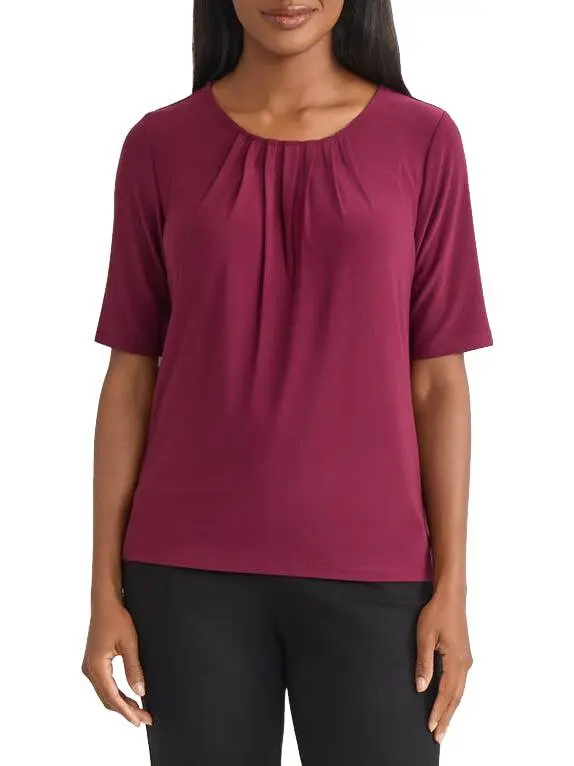 KASPER Box Pleat Top - Shiraz