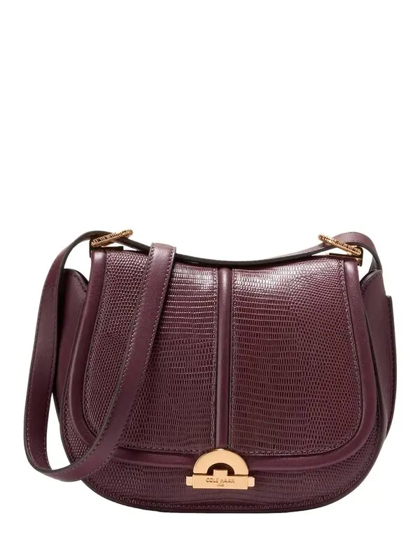 Cole Haan Celenea Saddle Bag - Black Garnet Lizard
