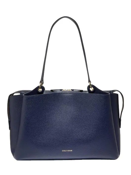 Cole Haan Leather Work Tote - Midnight Moon