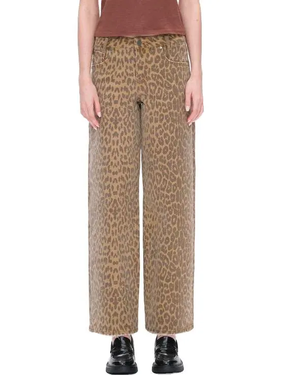 BAYEAS High-waist Print Straight Leg Jeans - Leopard