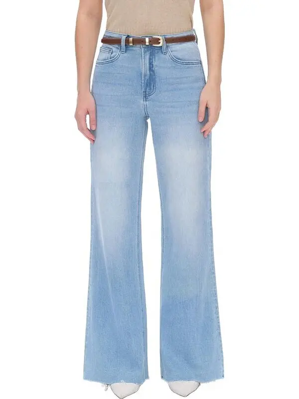 BAYEAS High-waist Wide-leg Jeans - Light Blue