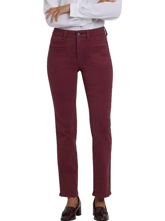 NYDJ Marilyn High Waist Utility Pocket Jeans - Sienna Red