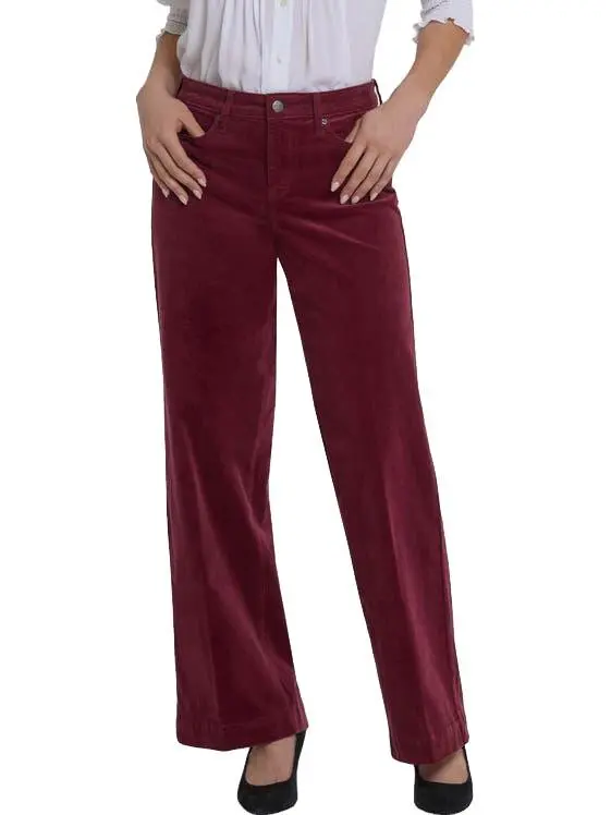 NYDJ Teresa Wide Leg Corduroy Pants - Sienna Red
